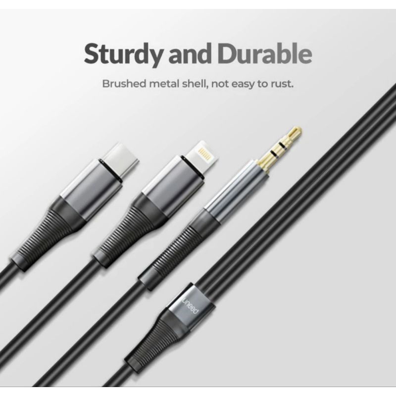 Jual Uneed Kable Audio Type-C - Lightning to Aux Jack Audio 3.5mm ...