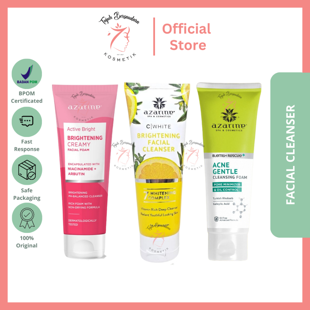 Jual Azarine Facial Wash | Acne Gentle Cleansing Foam | Active Bright ...