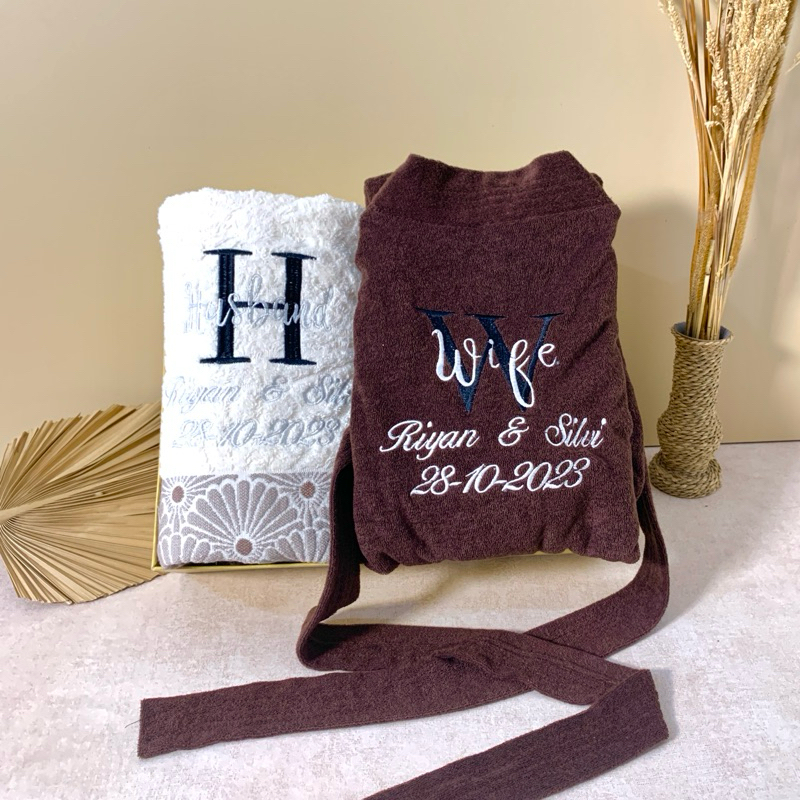 Jual Handuk Kimono dan Handuk Standart Ukuran Dewasa Couple Bordir Nama ...