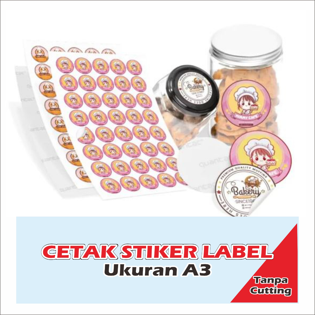 Jual CETAK STIKER LABEL UKURAN A3 stiker label stiker label makanan ...