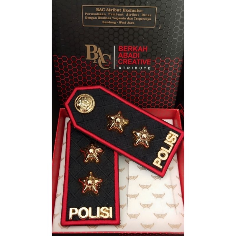 Jual Pangkat Pdu Polisi AKBP Kain Bordir Lis Merah Exclusive | Shopee ...