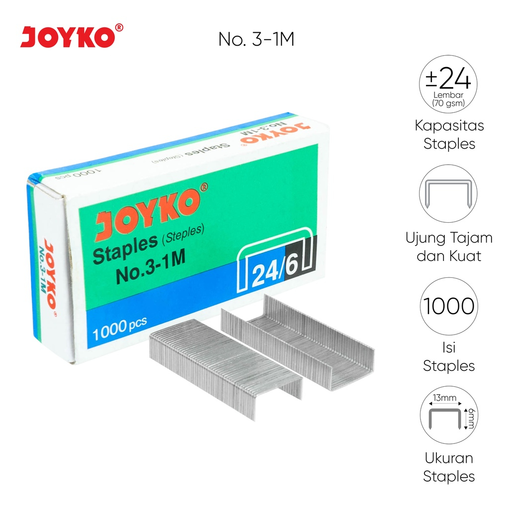 Jual Staples/Isi Stapler No. 3-1M Joyko | Shopee Indonesia