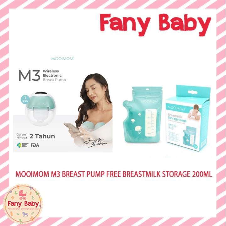Jual MOOIMOM WIRELESS ELECTRIC BREASTPUMP M3 FREE MOOIMOM BREASTMILK ...