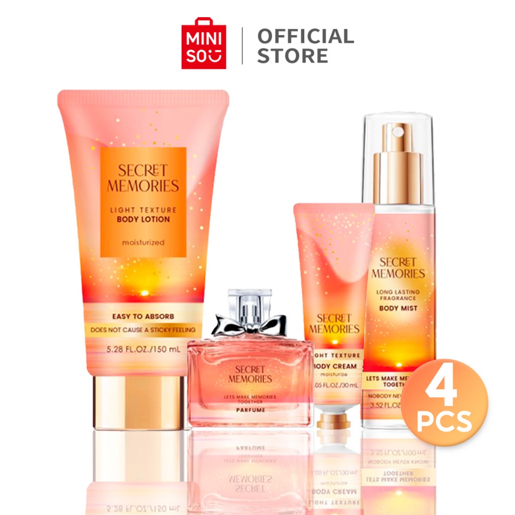 Jual MINISO Parfum Paket 4pcs Set Parfum Wanita + Hair Body Mist + Body ...