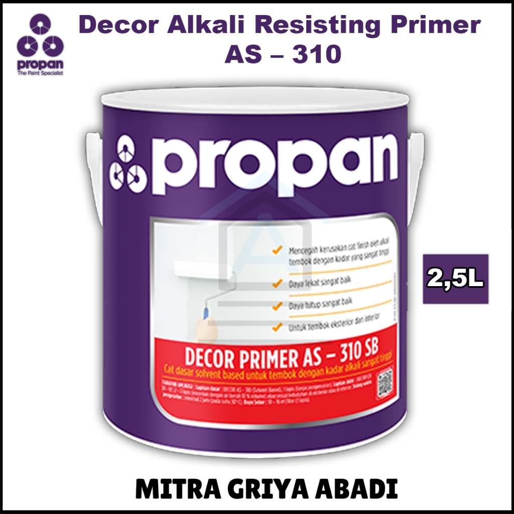 Jual Cat Alkali ResistIng Primer Solvent Based Propan Decor AS-310 2,5L ...