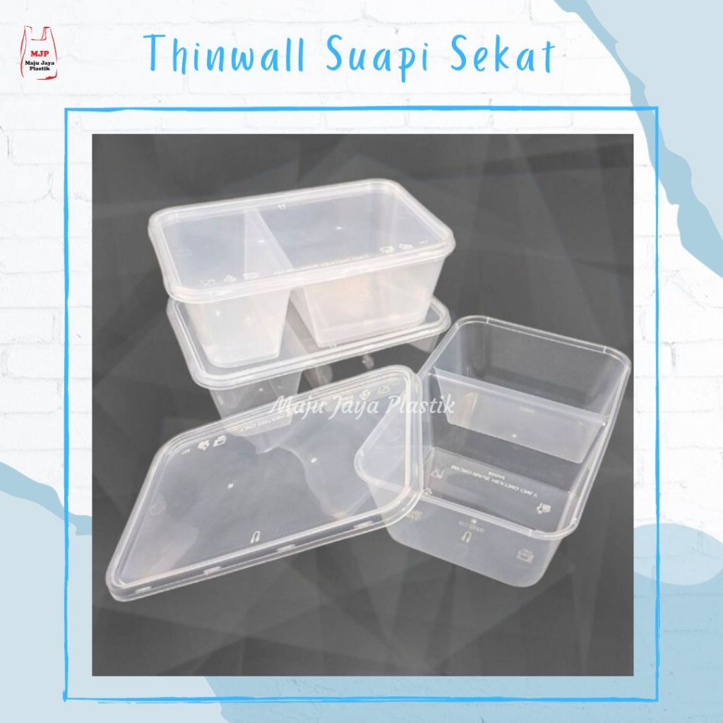 Jual Isi 25pcs Food Container Suapi 700 Ml Sekat 2 Thinwall