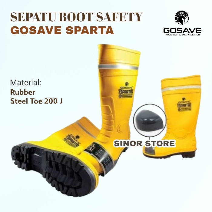 Jual Sepatu Boot Safety SPARTA GOSAVE PVC Kuning Besi Rainboot Yellow ...