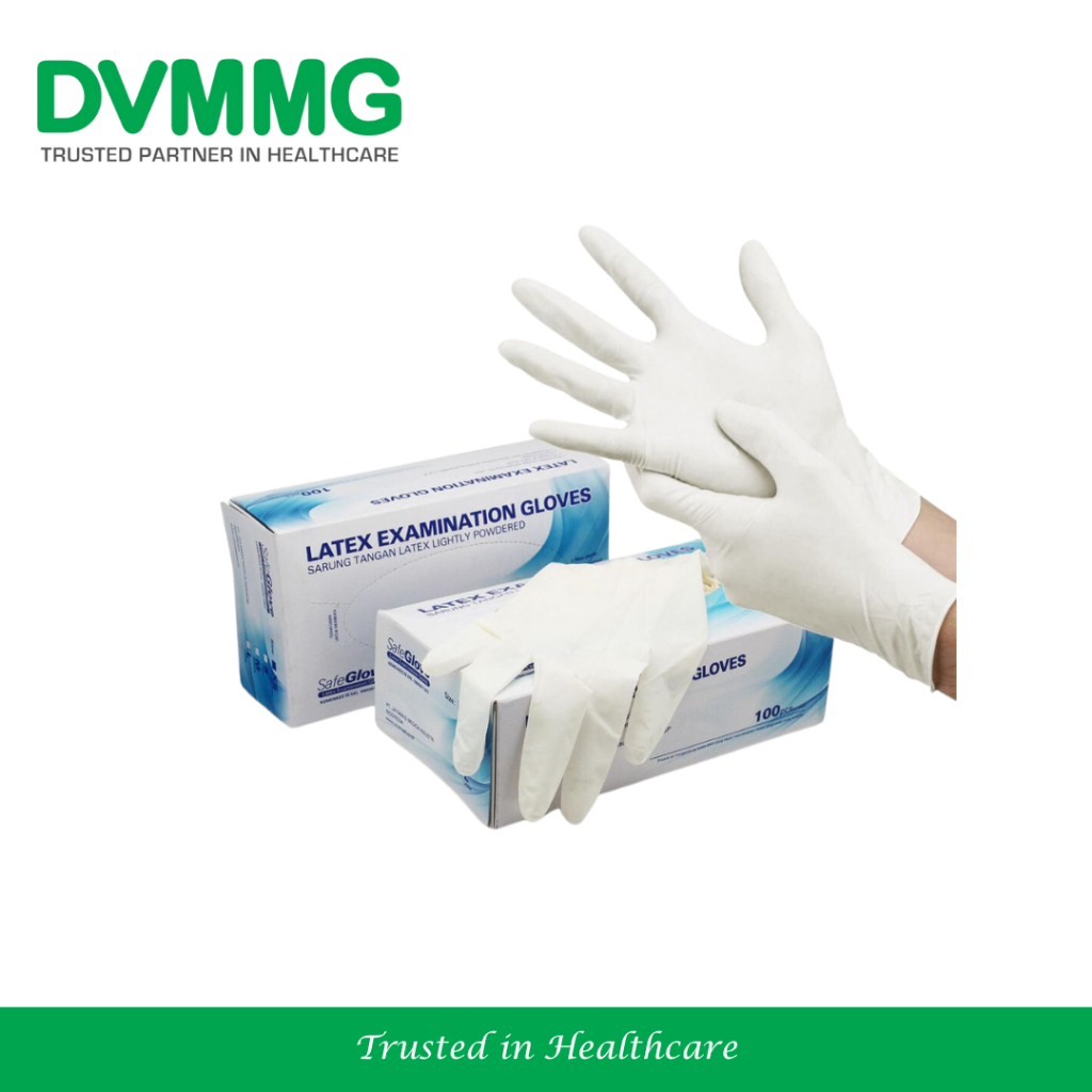 Jual Safe Glove Latex Exam, Sarung Tangan Medis Handscoon dengan Powder ...