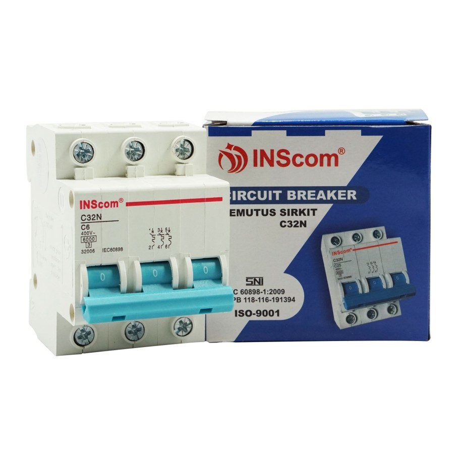 Jual MCB LISTRIK INSCOM C32N 3P 20A / MINI CIRCUIT BREAKER 3 POLE 3 PHASE | Shopee Indonesia