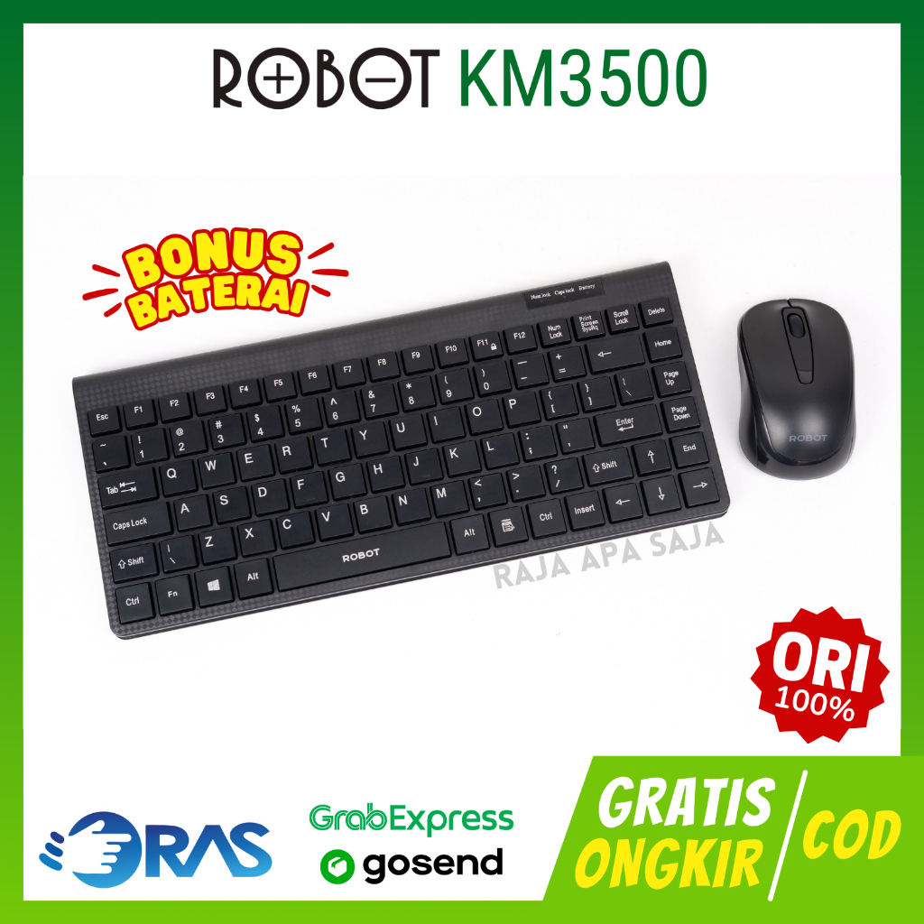 Jual Keyboard Mouse Robot Set Wireless Untuk Komputer PC Laptop Kantor ...