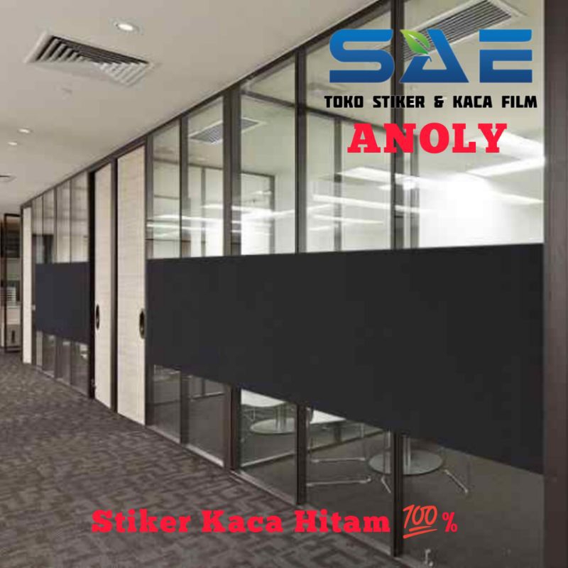Jual Stiker Kaca Partisi Kantor Jendela Rumah Gedung Hitam Solid Tidak ...