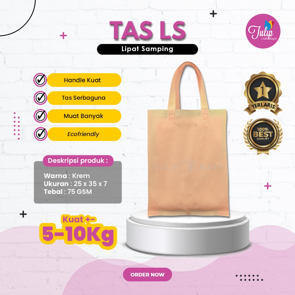 Jual Tulip - Tas spunbond/goodie bag ukuran 25x35x7 cm 75 gsm Tas ...