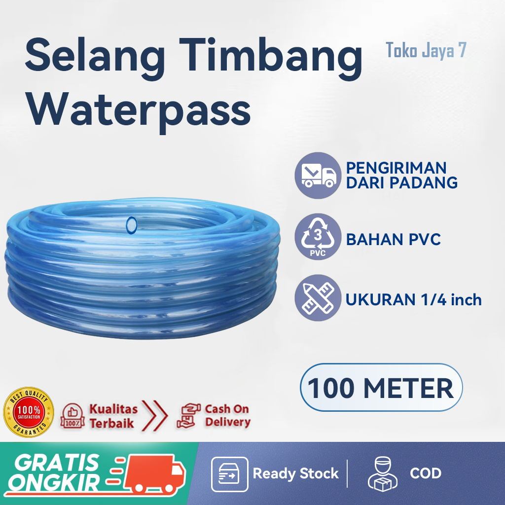 Jual SELANG TUKANG BANGUNAN / SELANG AIR 1/4 INCH / SELANG AIR AQUARIUM 100 METER 1 ROL COD ...