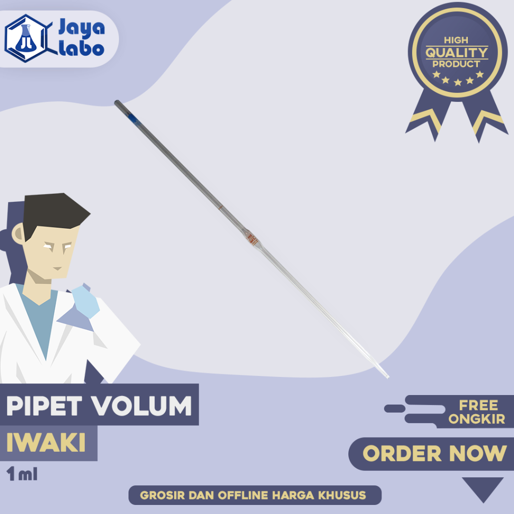 Jual Pipet Volume / Pipet Gondok / Volume Pippete IWAKI Vol. 1 - 20 ml ...