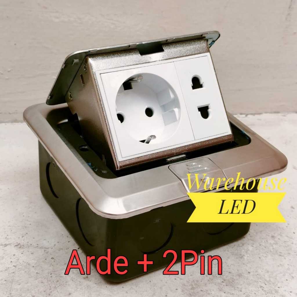 Jual Stop Kontak Lantai 3 Modul Flip Up Stopkontak ARDE EU + HDMI Slow ...
