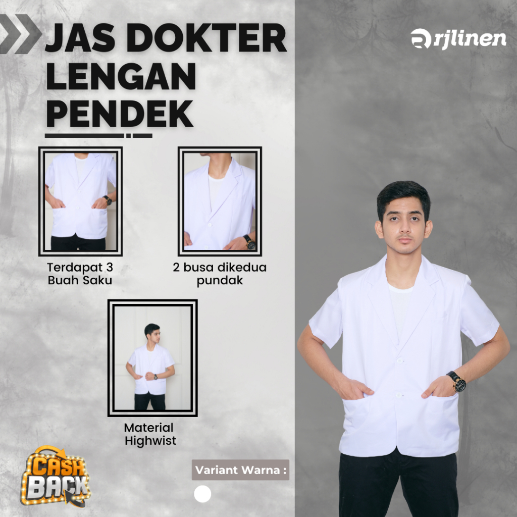 Jual Jas Dokter Lengan Pendek / Baju Dokter / Jas Dokter Wanita / Jas ...