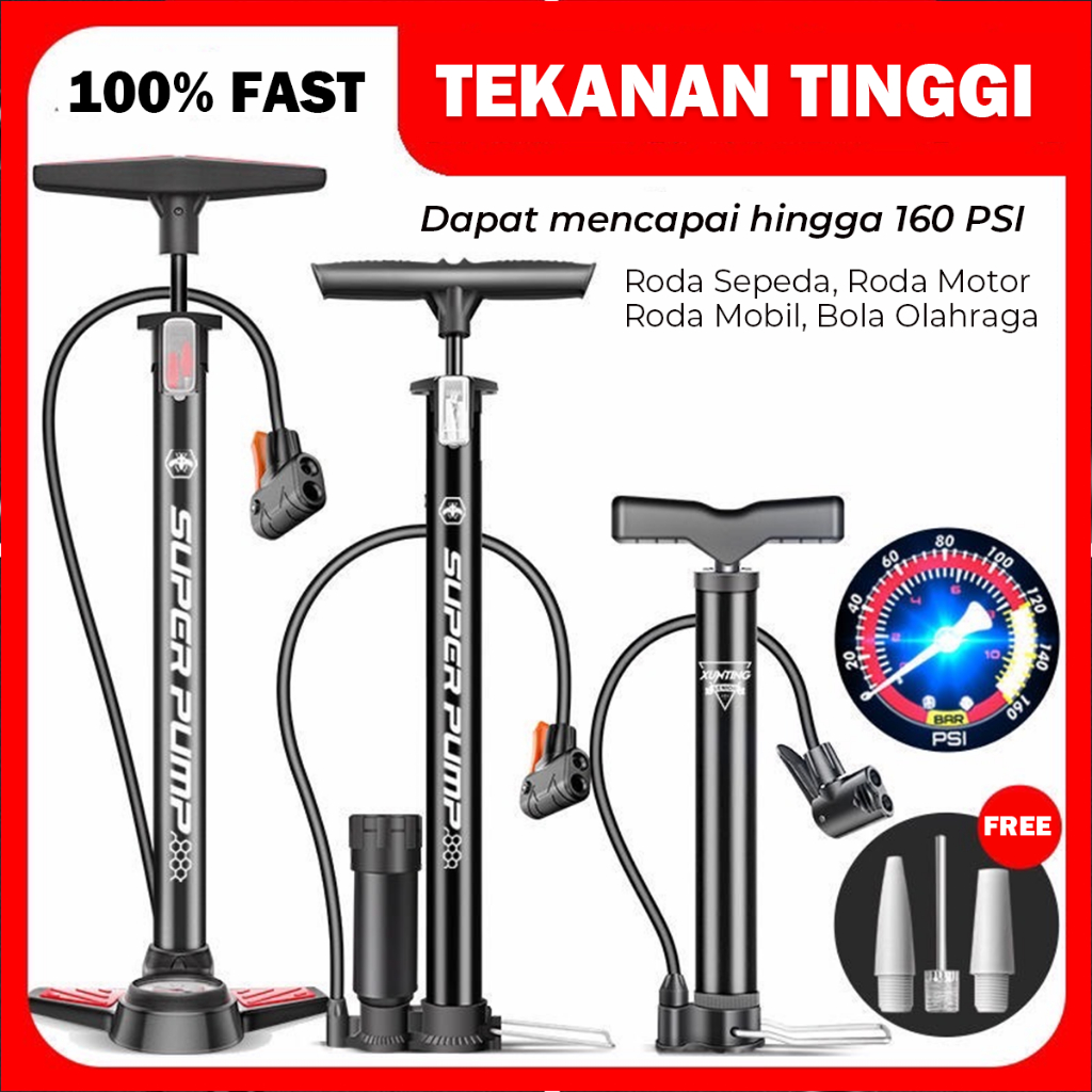 Jual Pompa Sepeda Portable Mini Pump Bicycle/Sepeda Motor/Mobil/Pompa ...