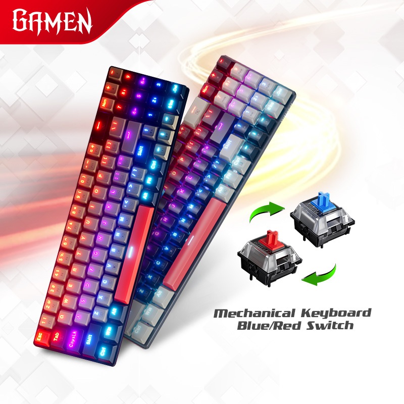 Jual GAMEN Titan Elite Keyboard Gaming Mechanical Keyboard Pluggable ...