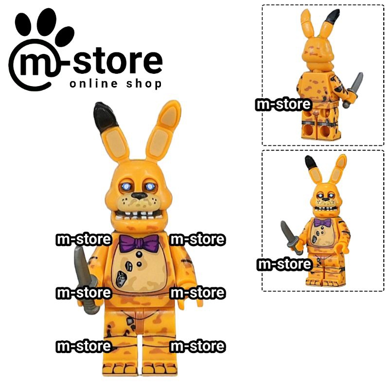 Jual brick fnaf spring bonnie five nights at freddy's mini toy figure ...