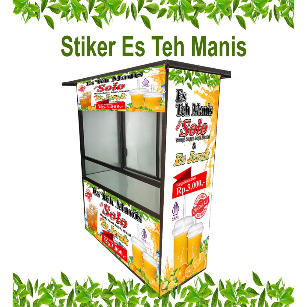 Jual stiker gerobak es teh solo terlaris | Shopee Indonesia