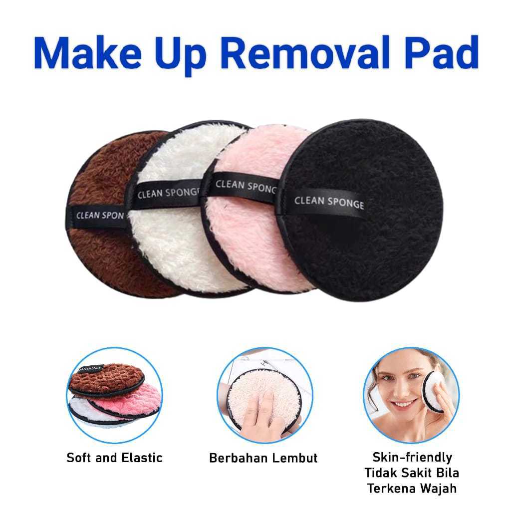 Jual S99 Spon Bulat Pembersih Muka Make Up Removal Clean Sponge Pad ...