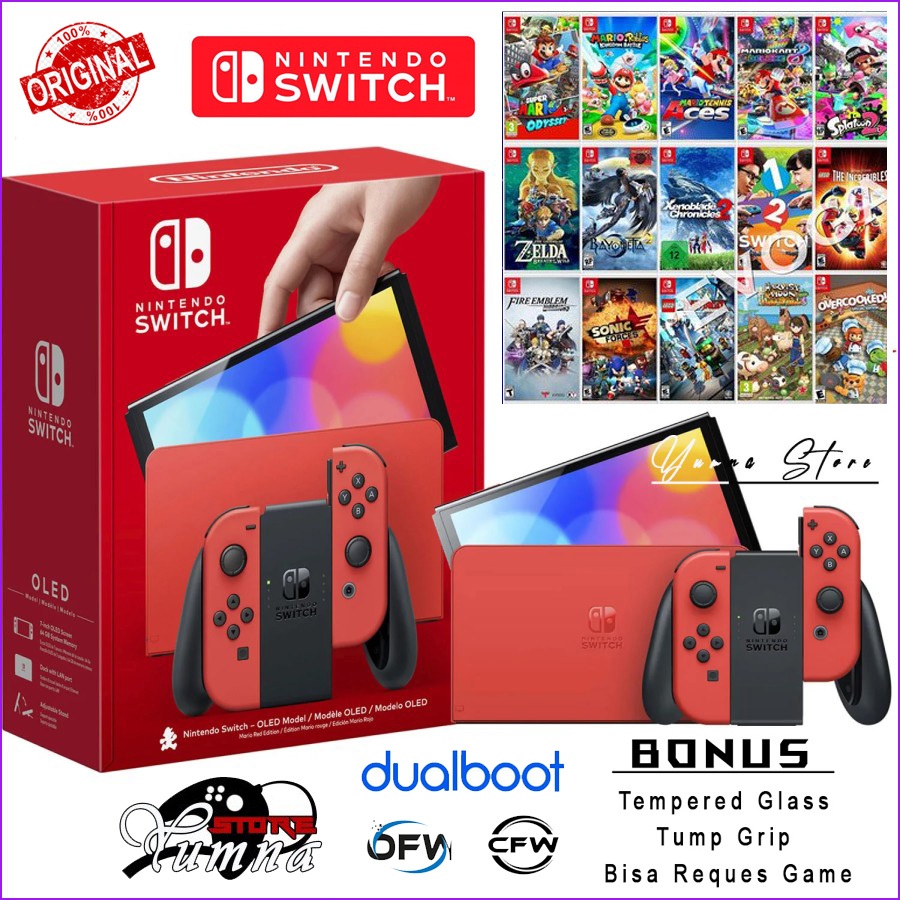 Jual Nintendo Switch OLED Console Mario Red Edition OFW / CFW | Shopee Indonesia