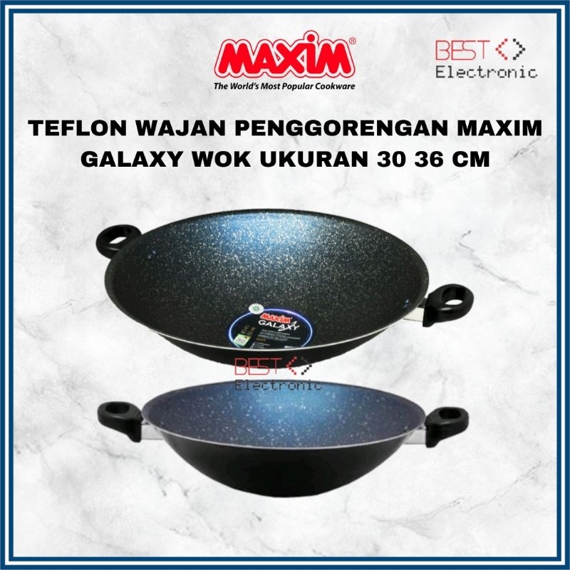 Jual Wajan Penggorengan Maxim Galaxy Wok 30cm 36cm Teflon Anti Lengket ...