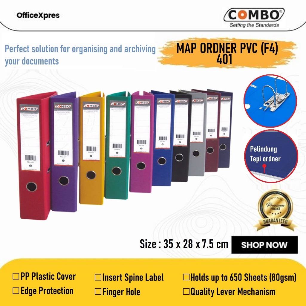 Jual Odner Map Folio Pvc Colour / Odner Map F4 / File Pvc 401 Warna Combo / Map Ordner Folder F4 ...