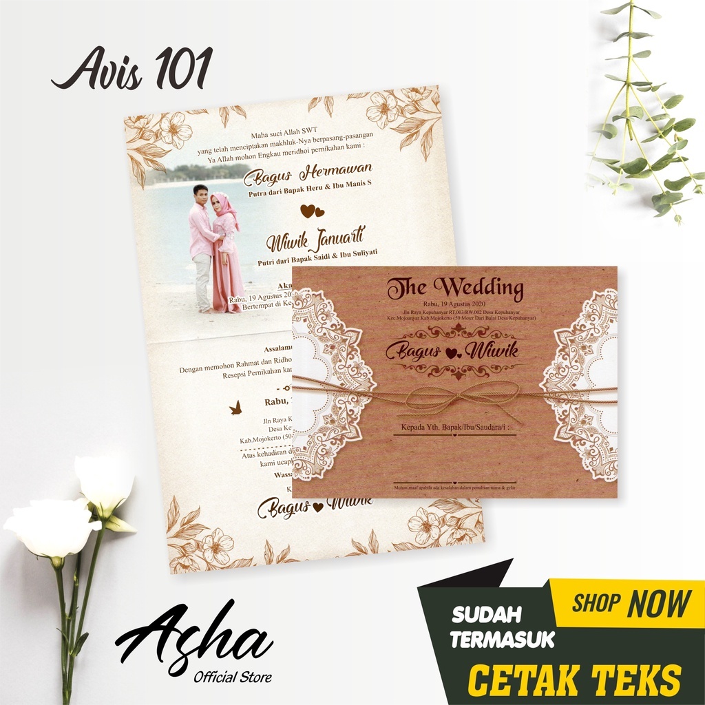 Jual UNDANGAN PERNIKAHAN MURAH ELEGAN - UNDANGAN NIKAH BLANKO AVIS ALL ...