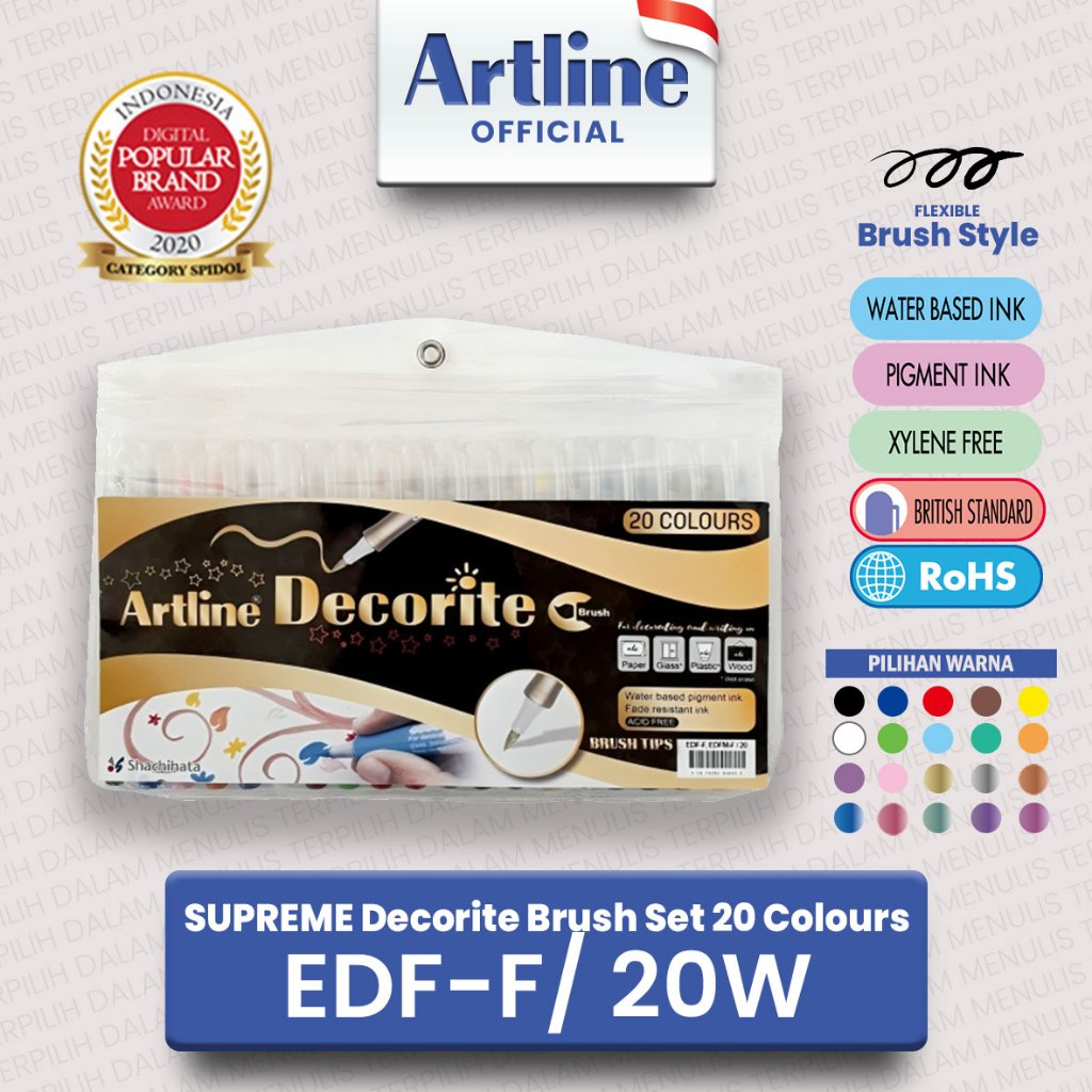 Jual ARTLINE Spidol Supreme Decorite Brush Pen Marker Kuas Sketsa ...