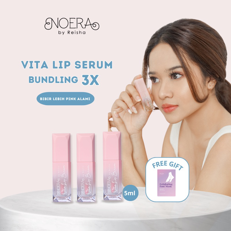 Jual Paket 3 Noera Vita Lip Serum Serum Bibir Pemerah Pencerah Bibir Pink Alami Free