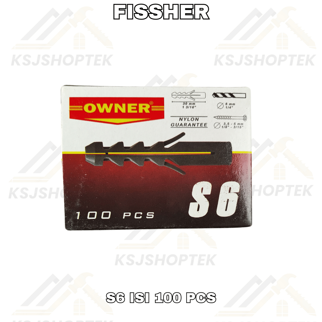Jual WALL PLUG / pisher OWNER s6 Baut Tanam WALL PLUG Lubang Dinding ...