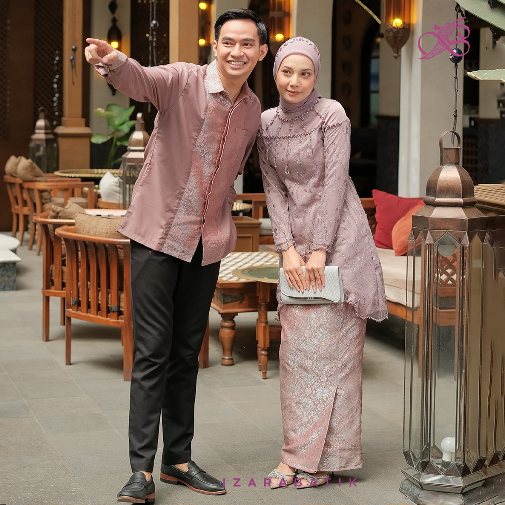 Jual IZARABATIK - Cynthia Mauve Set Kebaya Batik Modern Couple Wisuda ...