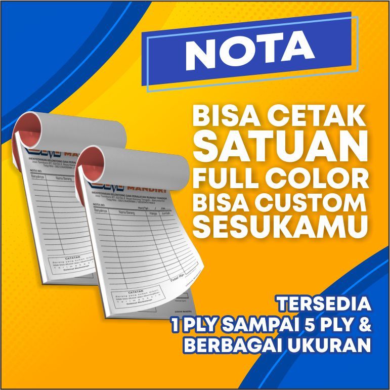 Jual Cetak Nota Bon Kwitansi NCR FREE DESAIN Bisa Cetak Satuan Per Buku ...