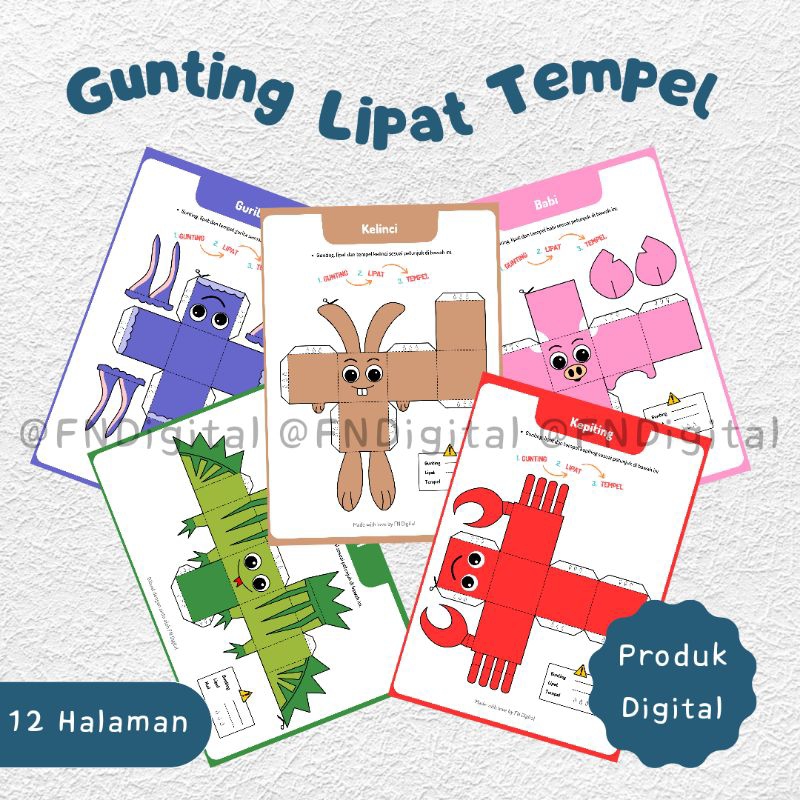 Jual BELAJAR GUNTING DAN TEMPEL Siap Cetak Printable Worksheet CUT AND ...