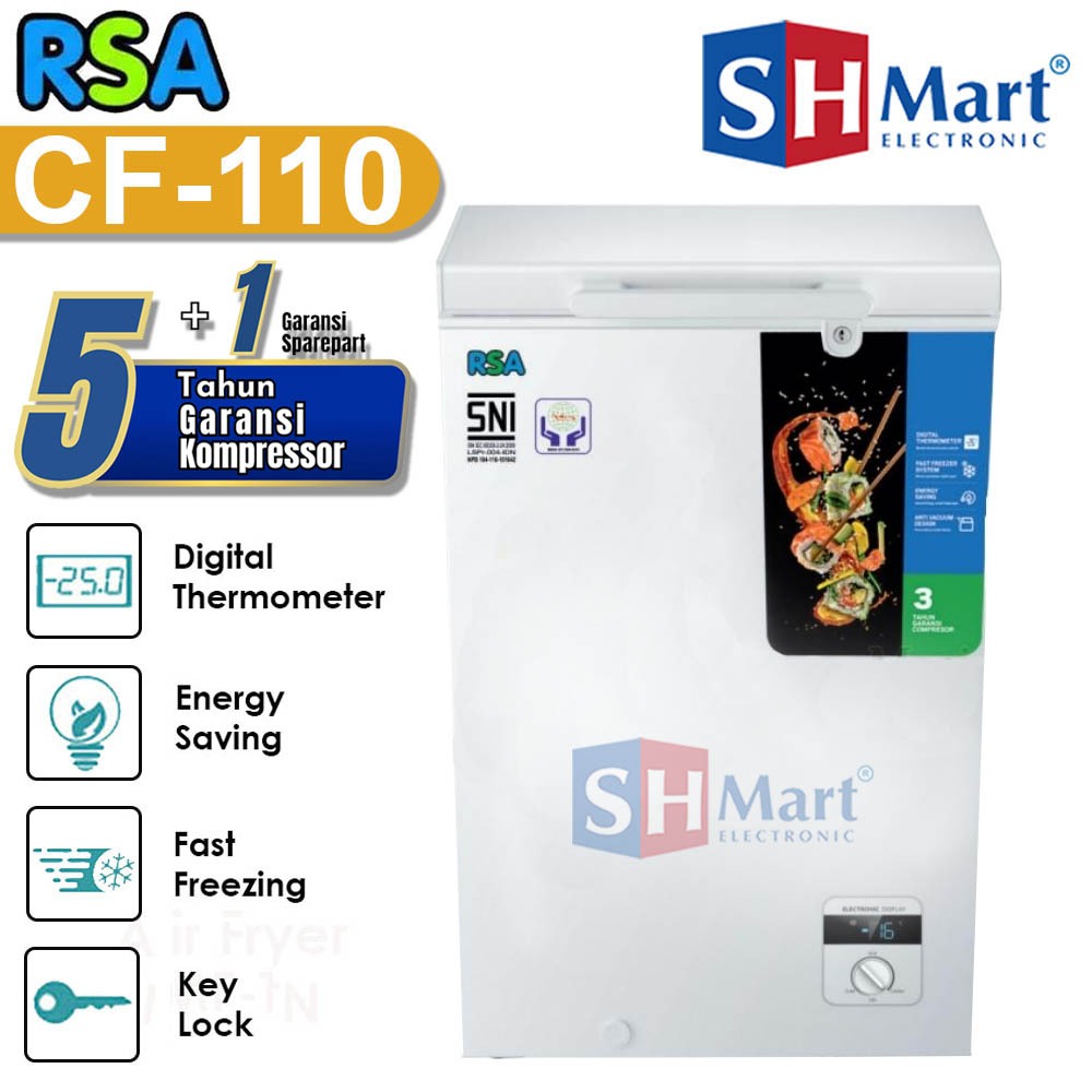 Jual CHEST FREEZER RSA CF110 CF-110 FREEZER BOX KAPASITAS 96 LITER ...