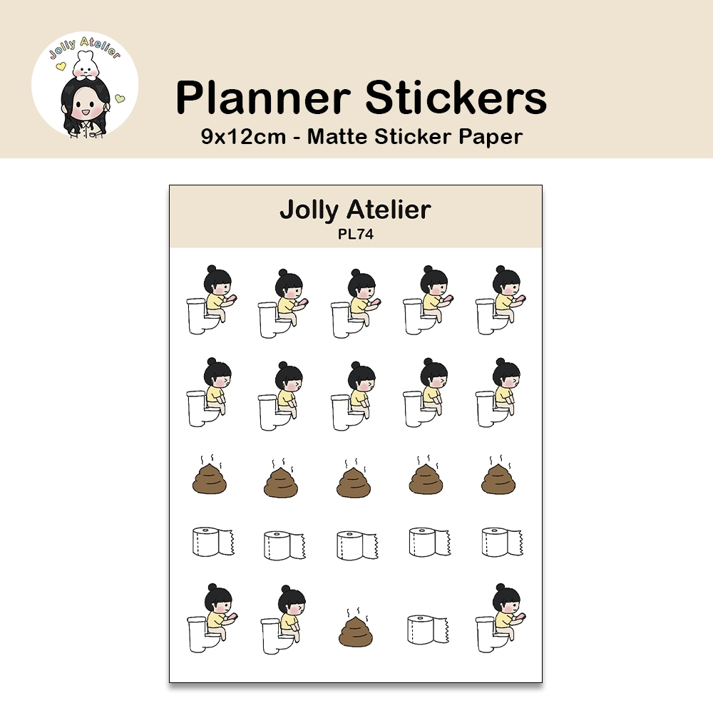 Jual Poop toilet / pup stickersheet | planner sticker [jollyatelier ...