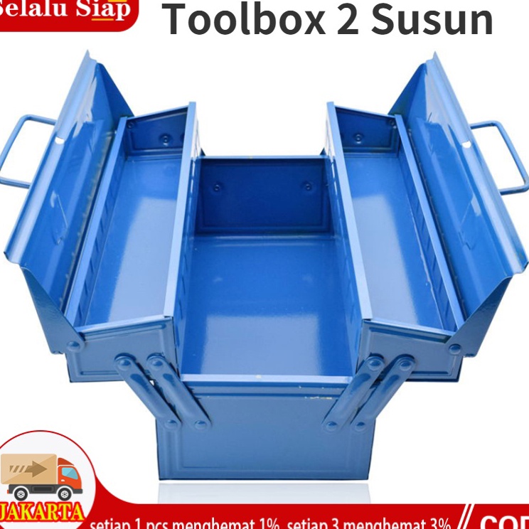 Jual ReK Toolbox 2 Susun Kuning Besi 34x17x17cm Tool box Metal Case ...