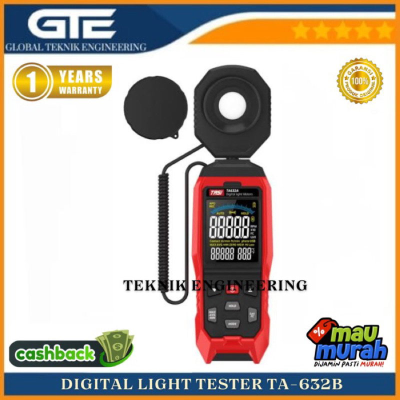 Jual Lux Meter Data Logger TASI TA632B Digital Light Tester TA-632B ...