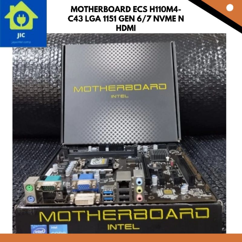 Jual MOTHERBOARD ECS H110M4-C43 LGA 1151 GEN 6/7 NVME N HDMI | Shopee ...