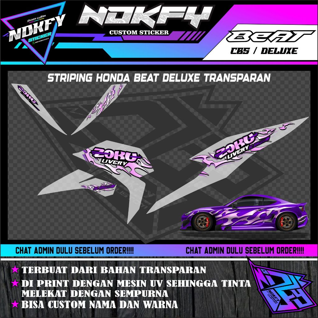 Jual STRIPING TRANSPARAN UV CLEAR HONDA BEAT DELUXE BEAT STREET KONSEP ...