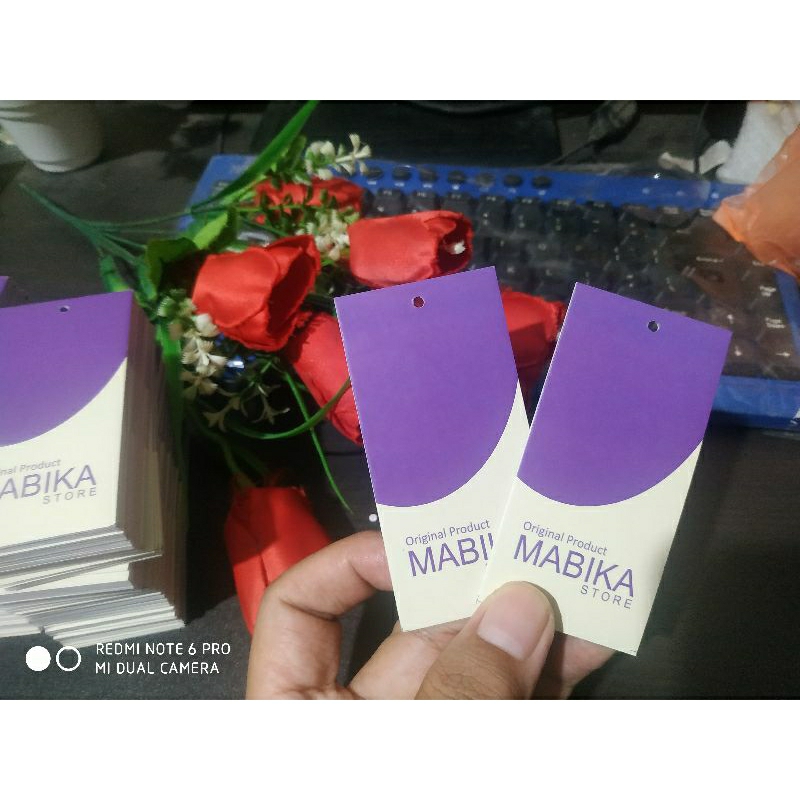 Jual Hang tag Label Hijab Custom dua sisi sudah dilubangi 2000pcs ...