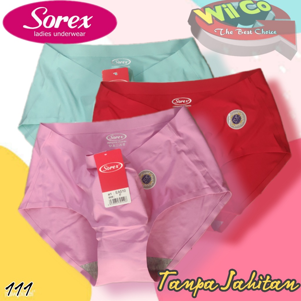 Jual K111T (isi 3 pcs) Sorex Seamless Panty Celana Dalam Wanita Dewasa dan Remaja Seamless Size ...