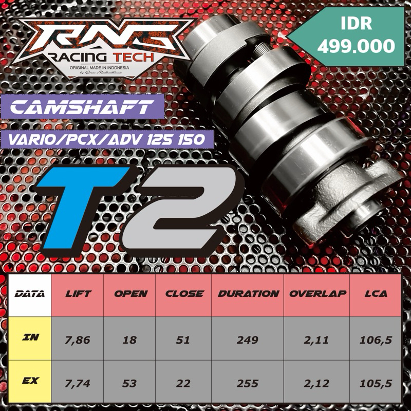 Jual Noken As RNG Racing Tech Seri T2 Custom Camshaft Tune Bore Stroke ...