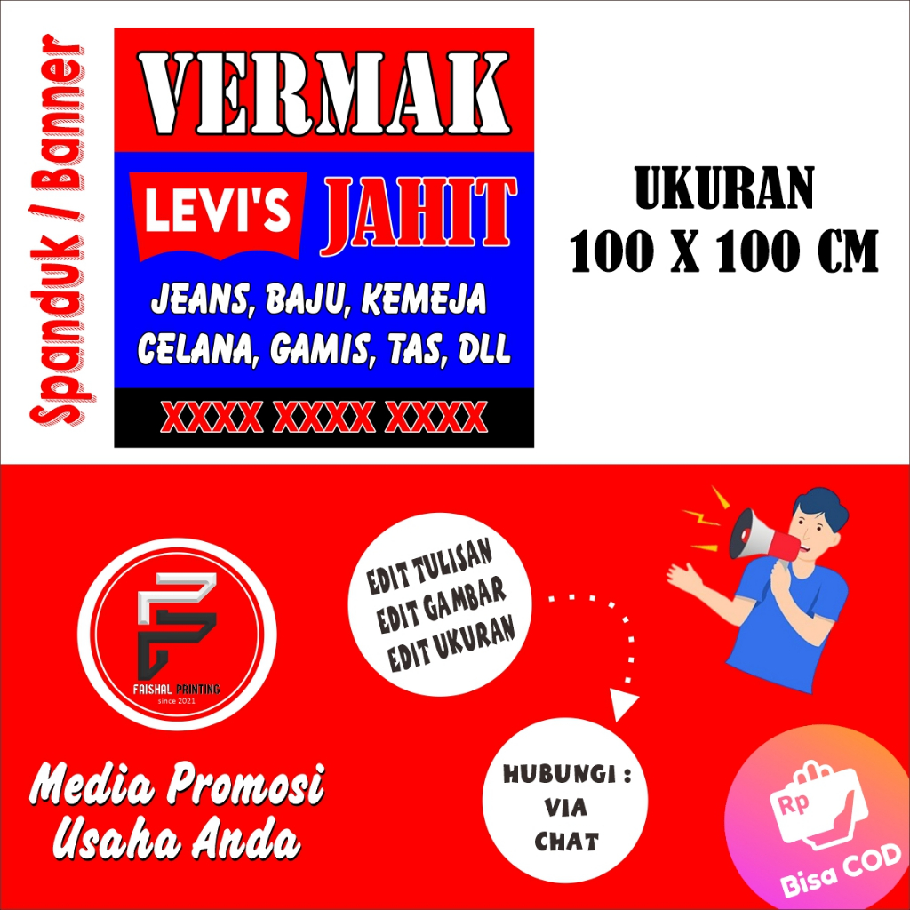 Jual Spanduk Vermak Jahit / Banner Vermak Levis / Spanduk Vermak ...