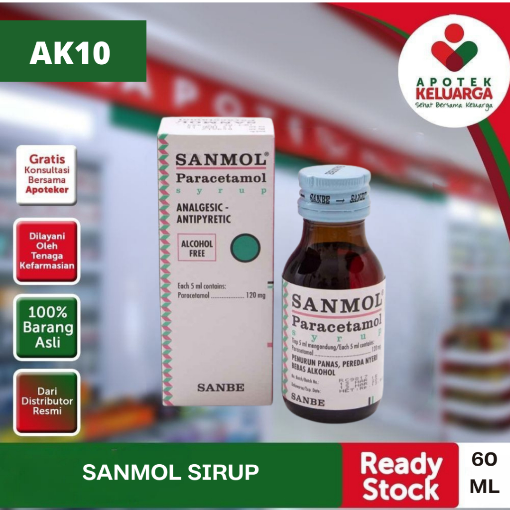 Jual SANMOL SIRUP 60 ML PARACETAMOL SIRUP #OBAT DEMAM ANAK #OBAT PENURUN PANAS ANAK | Shopee ...
