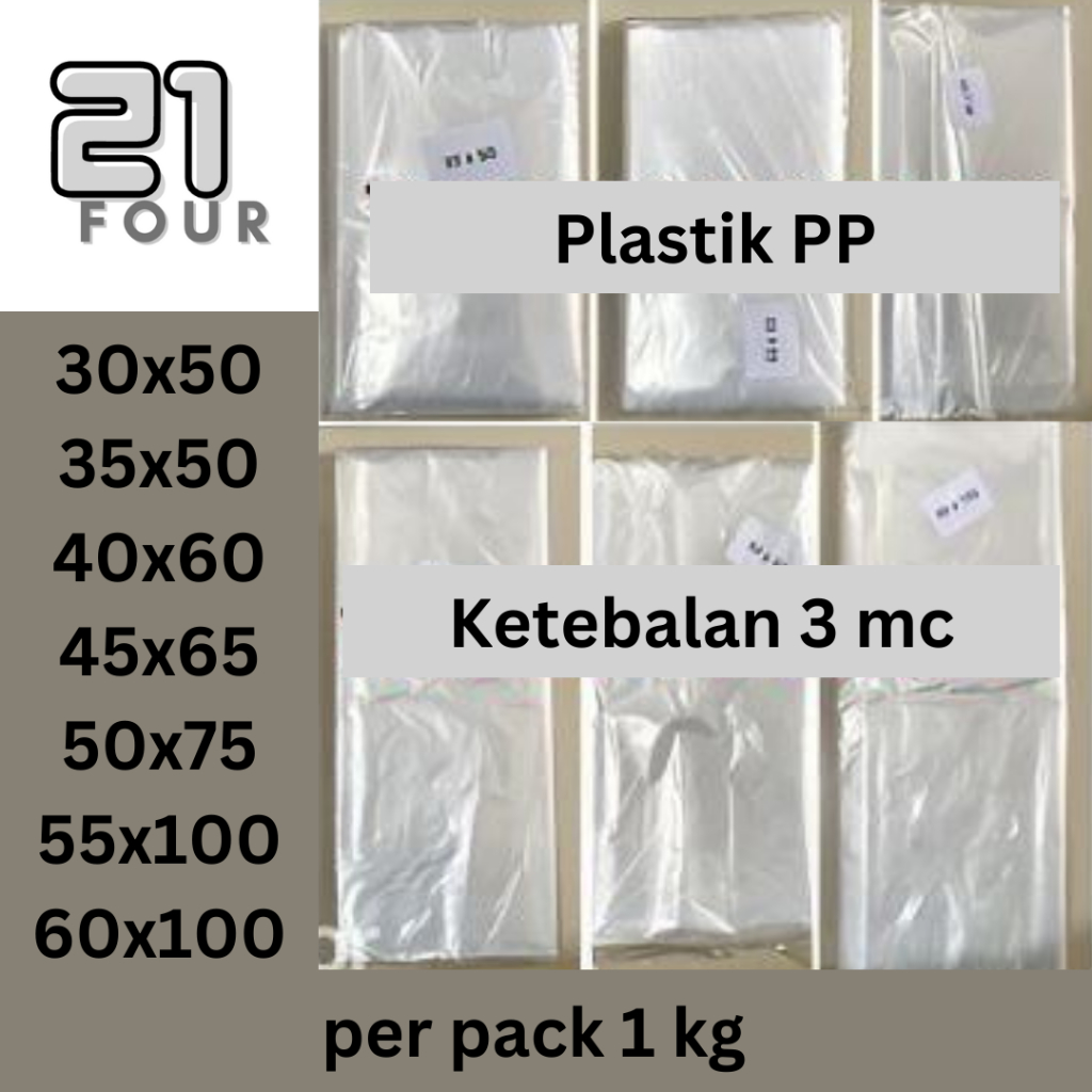Jual Plastik PP Bening Polos Laundry 200 gram 500 gram 1 kg per pack | Shopee Indonesia