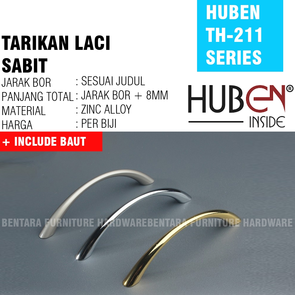 Jual HUBEN TH-211 64 MM - TARIKAN LACI SOLID TARIKAN SABIT PINTU ...