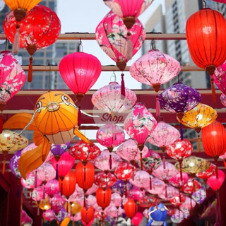 Jual Lampion Vietnam 12in 30cm Motif Bunga Imlek 2024 Dekor Cafe Rumah ...