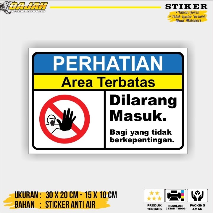 Jual Stiker Sign Area Terbatas | Shopee Indonesia